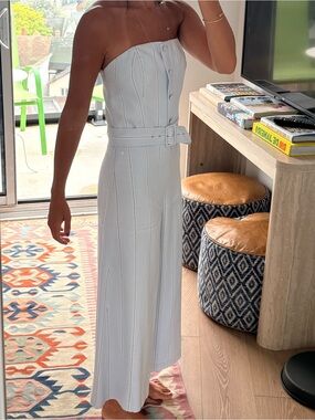 Club Monaco | Pants & Jumpsuits | Club Monaco Strapless Light Blue ...